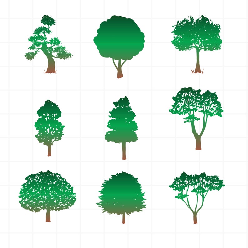 Tree Svg Bundle, Tree Clipart for Cricut, Tree Cut Files, Forest Tree ...