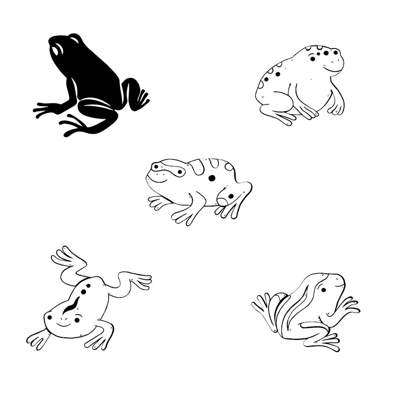 Frog Svg Bundle, Frog Clipart for Cricut, Cute Frog Silhouette ...