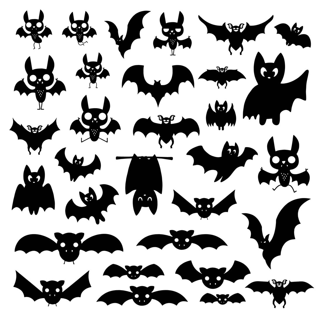 Bat Svg Bundle, Bat Clipart for Cricut, Halloween Bat Silhouette, Bat ...