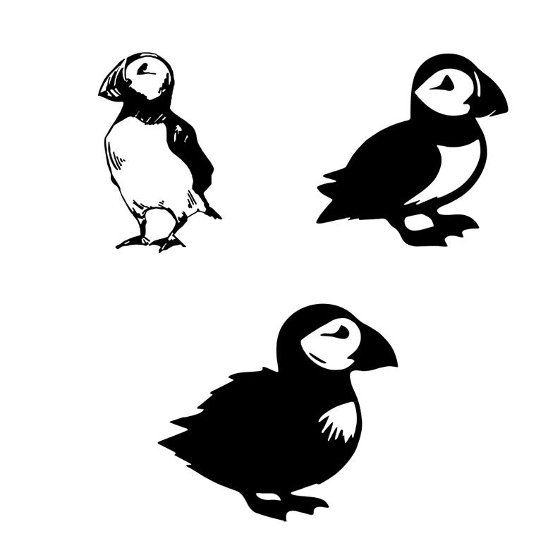 Puffin Svg Bundle, Atlantic Puffin Clipart, Puffling Water Bird Vector ...