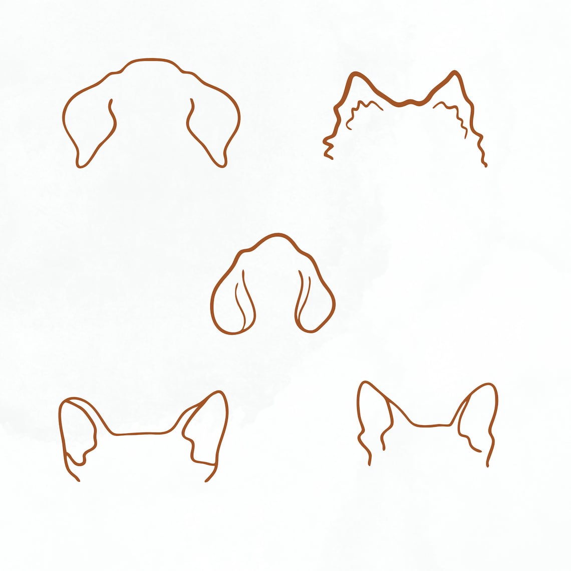 Dog Breed Ears Svg Bundle, Dog Ear Outline Clipart for Cricut, Dog Ear ...