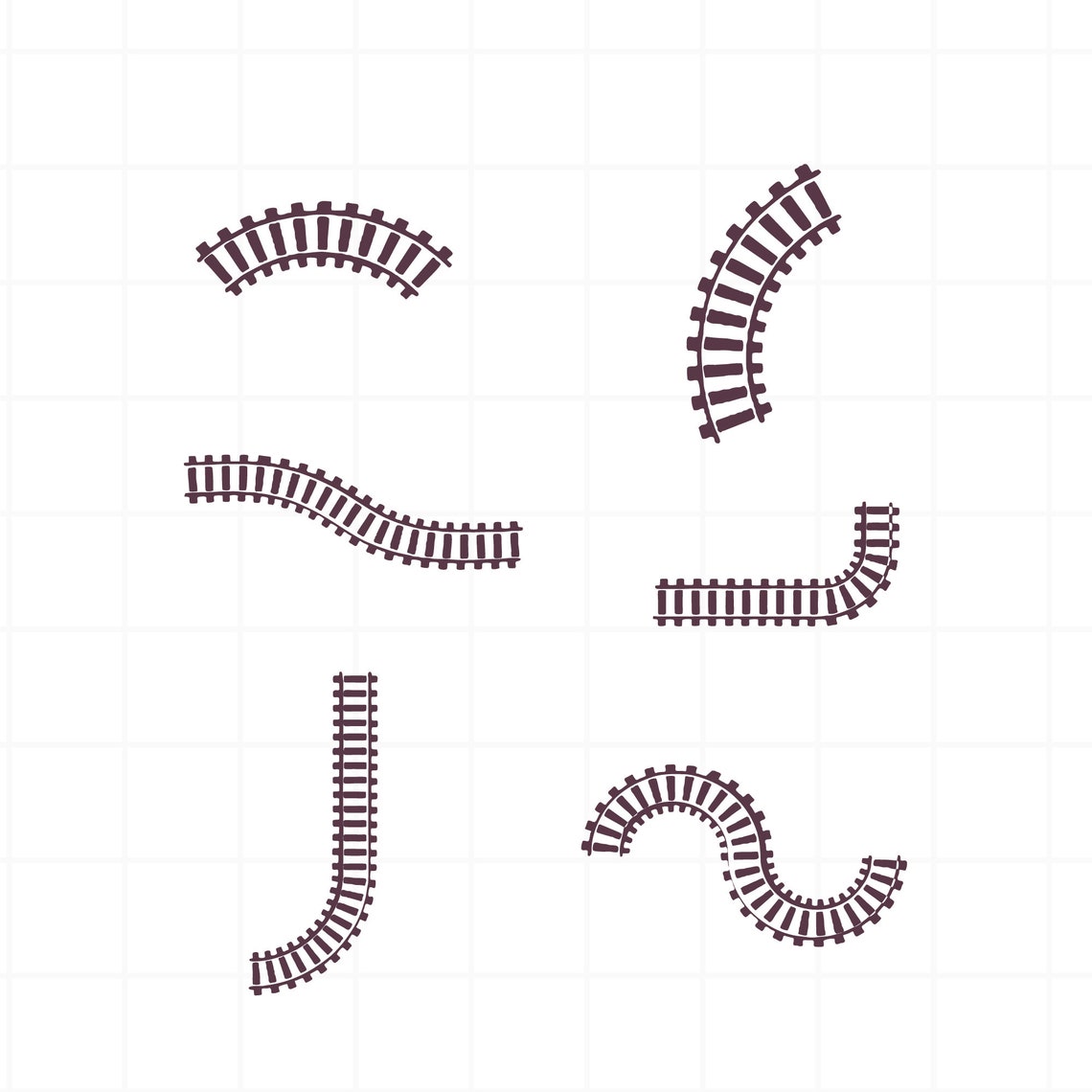 Train Track Svg Bundle, Train Track Clipart for Cricut, Train Track Cut Files, Track Vector ...