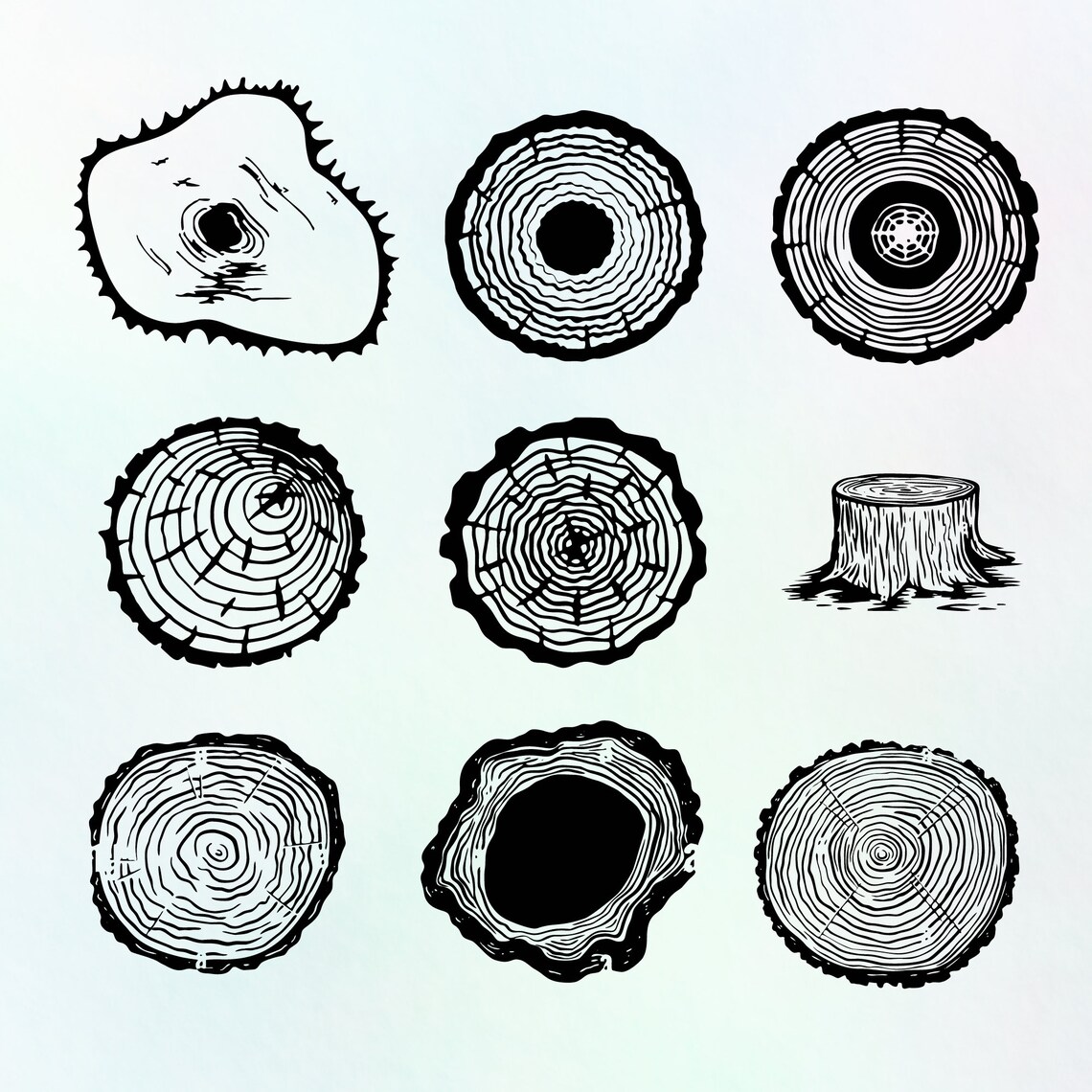 Wood Slice Svg Bundle, Wood Slice Clipart for Cricut, Lumber Cut Files ...