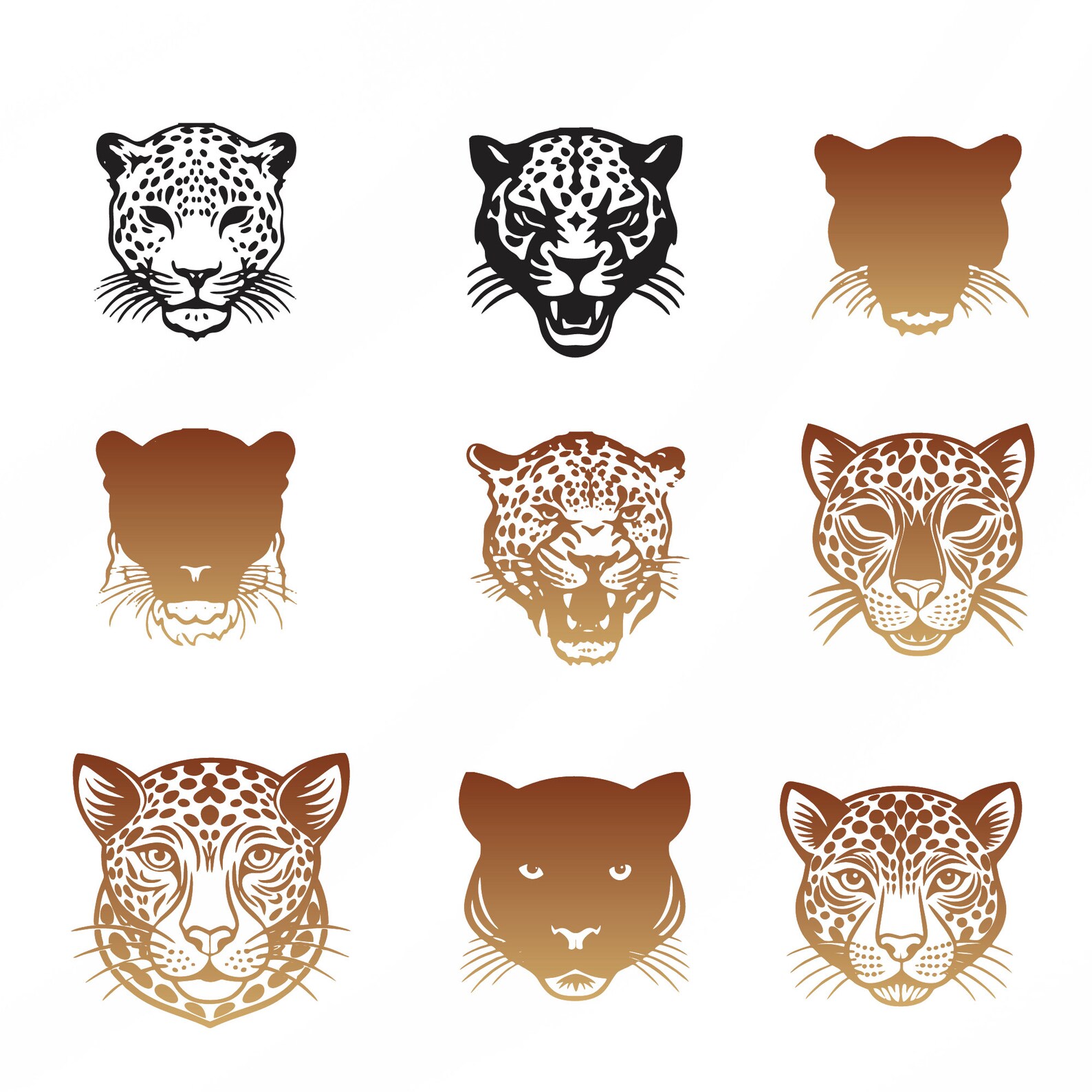 Jaguar Svg Bundle, Jaguar Clipart for Cricut, Wild Animal Silhouette ...