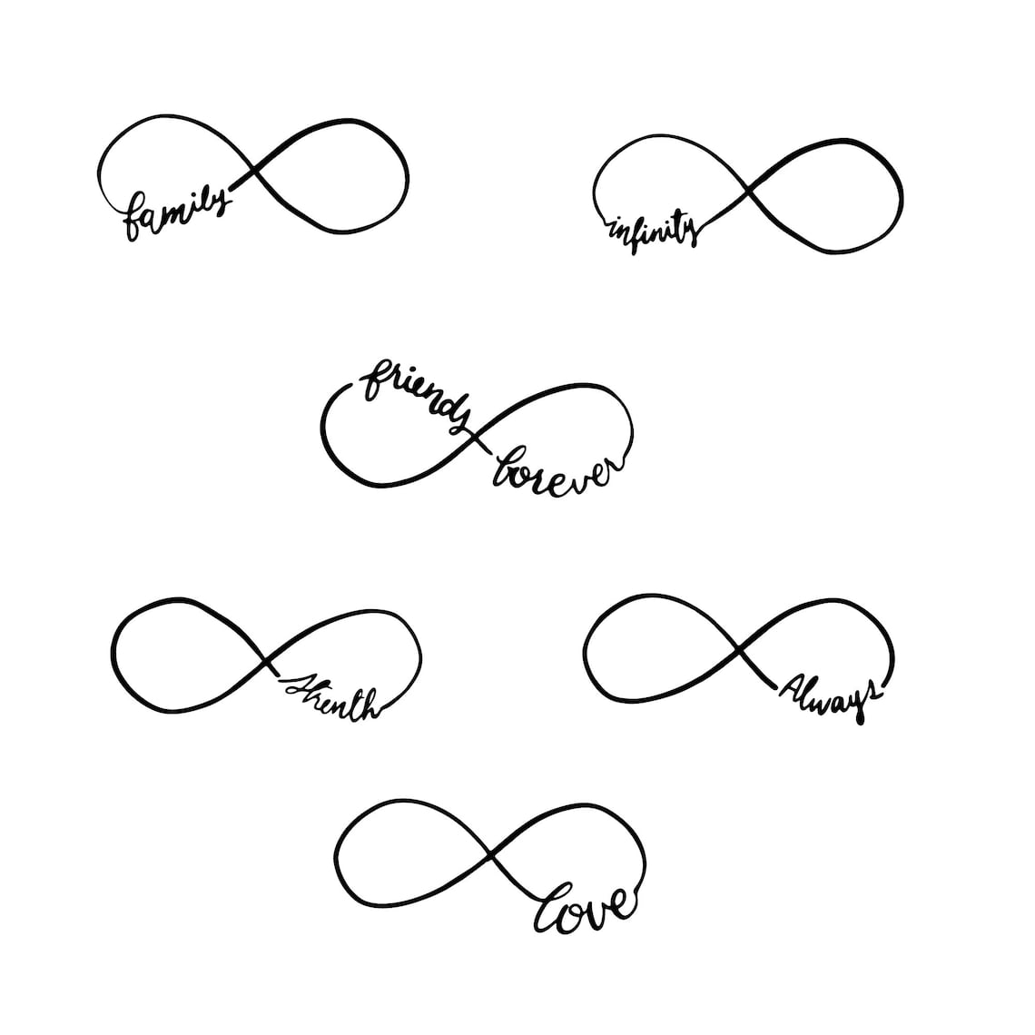 Infinity Svg Bundle, Infinity Sign Clipart for Cricut, Infinity Love ...