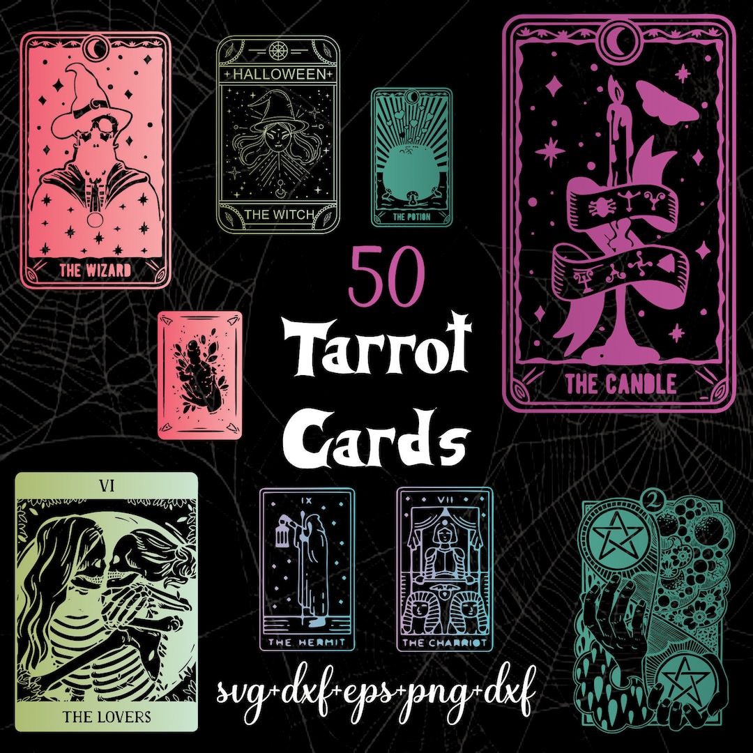 Funny Tarot Cards Svg Bundle, Tarot Cards Clipart for Cricut, Tarot ...