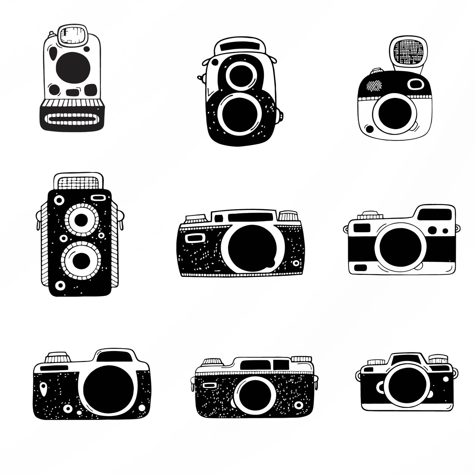 Camera Svg Bundle, Camera Clipart for Cricut, Flory Camera Vector ...