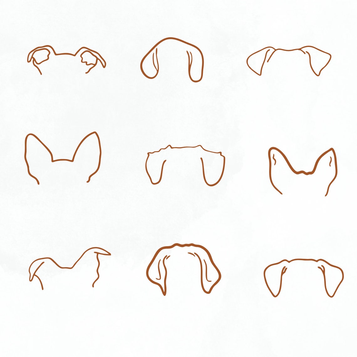 Dog Breed Ears Svg Bundle, Dog Ear Outline Clipart for Cricut, Dog Ear ...
