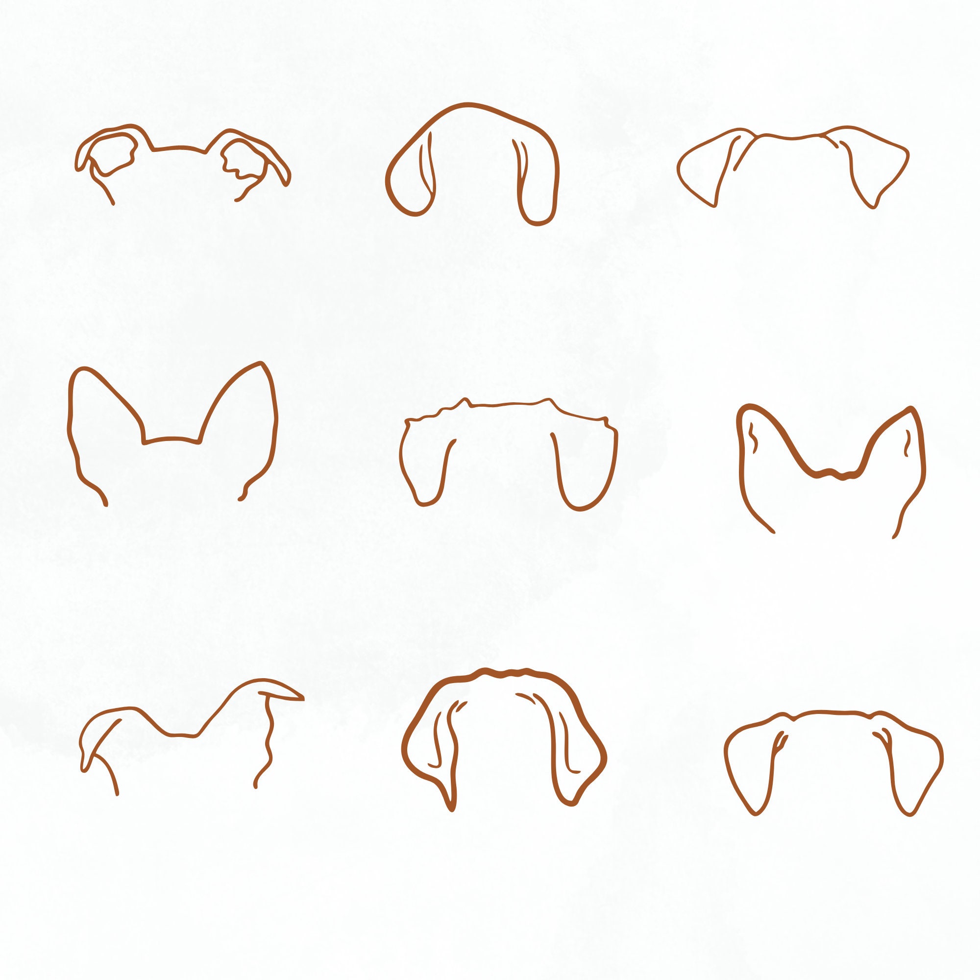 Dog Breed Ears Svg Bundle, Dog Ear Outline Clipart for Cricut, Dog Ear ...
