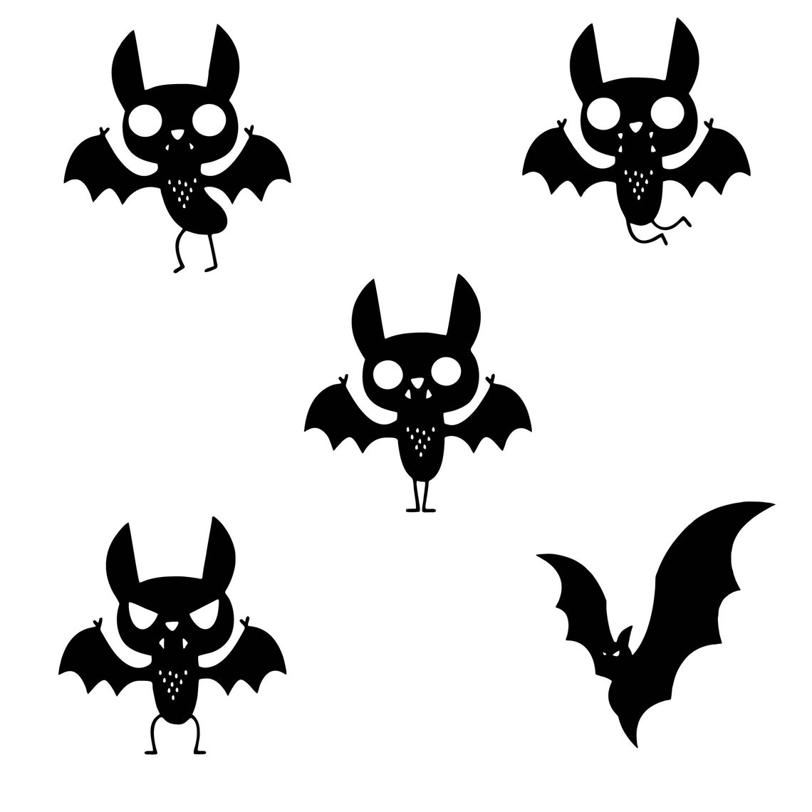 Bat Svg Bundle, Bat Clipart for Cricut, Halloween Bat Silhouette, Bat ...