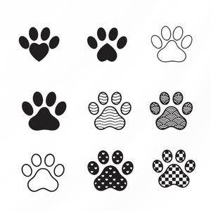Paw Print Svg Bundle, Dog Paw Clipart for Cricut, Paw Print Vector ...
