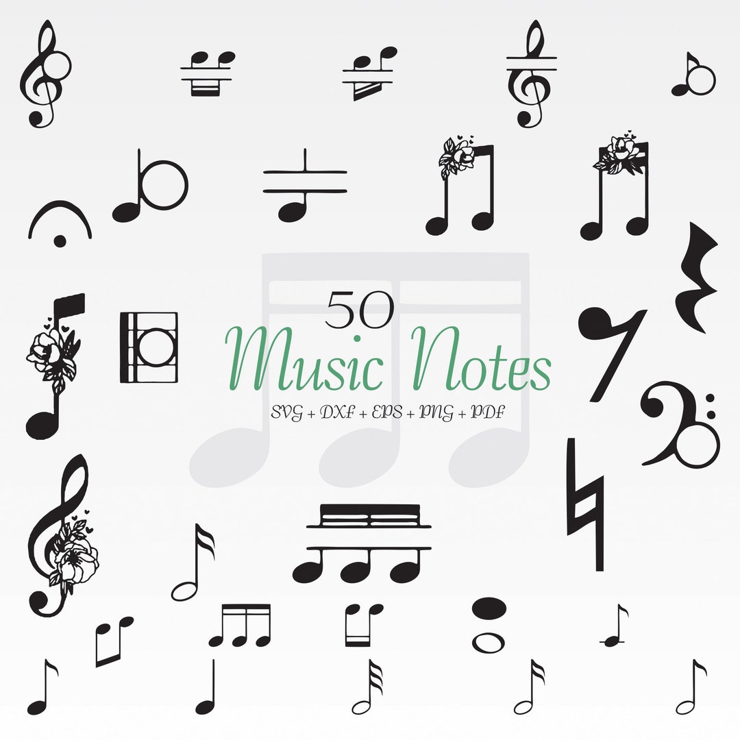 Music Notes Svg Bundle, Music Notes Clipart for Cricut, Music Note ...