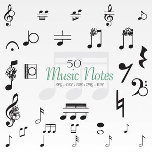 Music Notes Svg Bundle, Music Notes Clipart for Cricut, Music Note ...