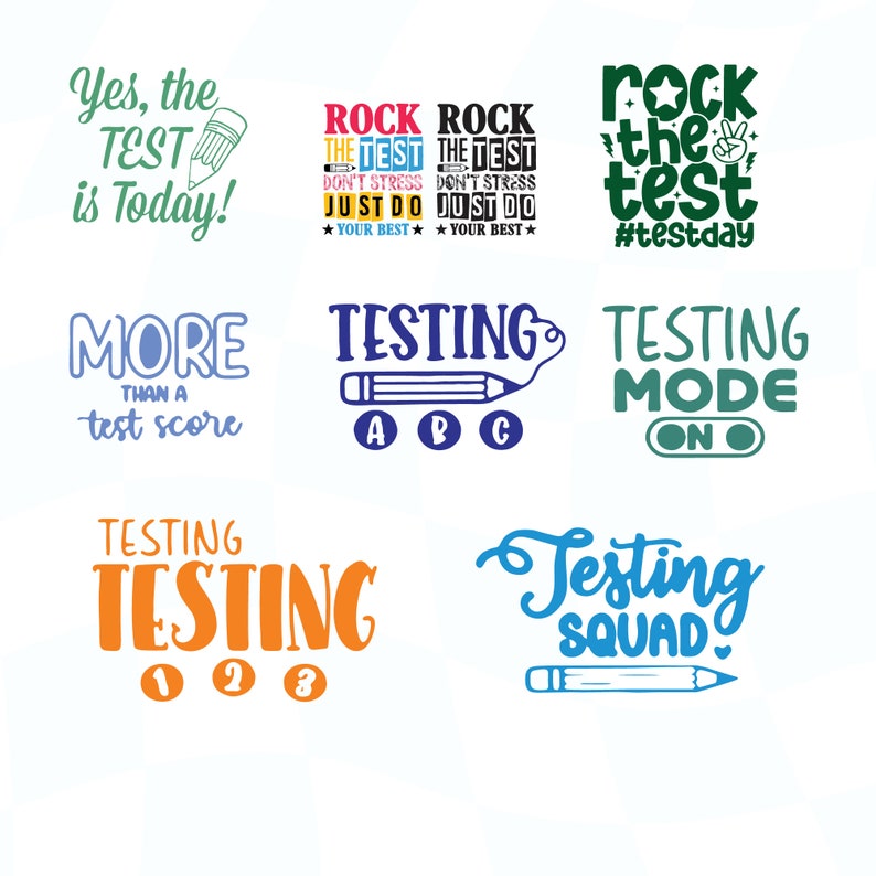 Testing Svg Bundle, Test Day Clipart for Cricut, Exam Days Svg, Testing ...