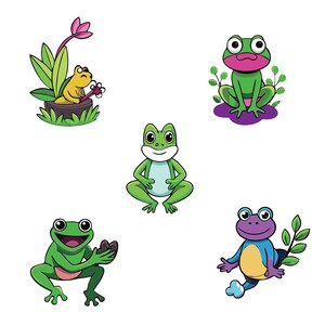 Frog Svg Bundle, Frog Clipart for Cricut, Cute Frog Silhouette ...