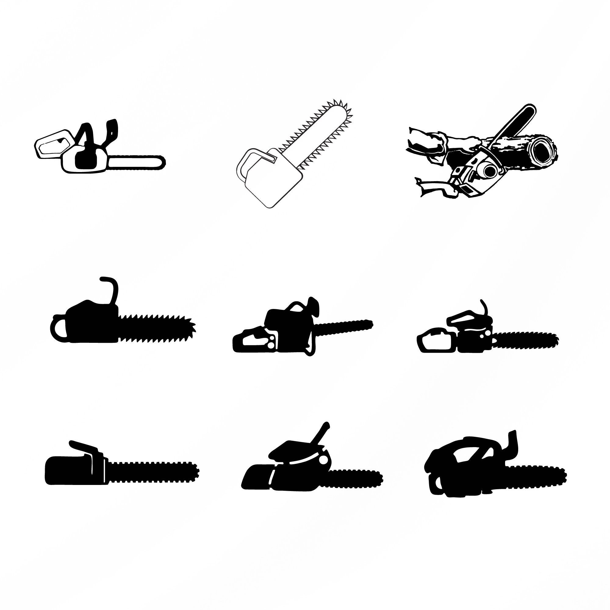 Chainsaw Svg Bundle, Chainsaw Clipart for Cricut, Wood Cutting Machine ...