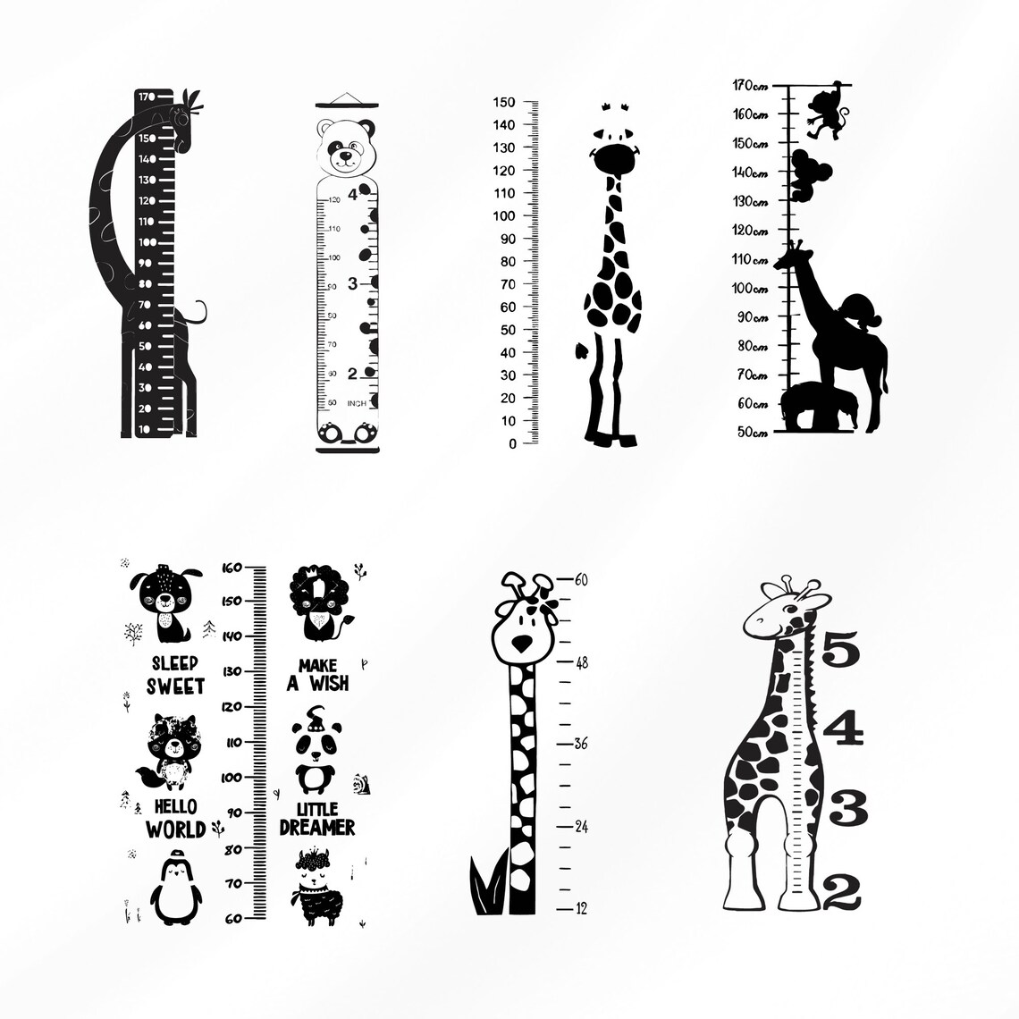 Growth Chart Bundle, Growth Ruler Clipart for Cricut, Growth Chart ...