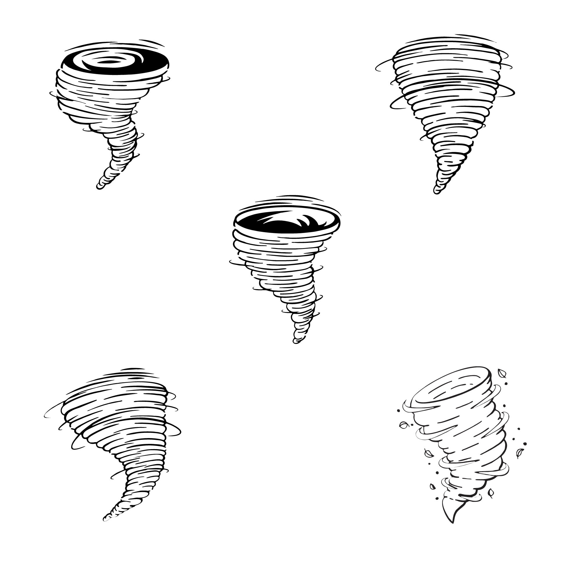 Tornado Svg Bundle, Tornado Clipart for Cricut, Strom Silhouette, Tornado Vector, Tornado Decal ...