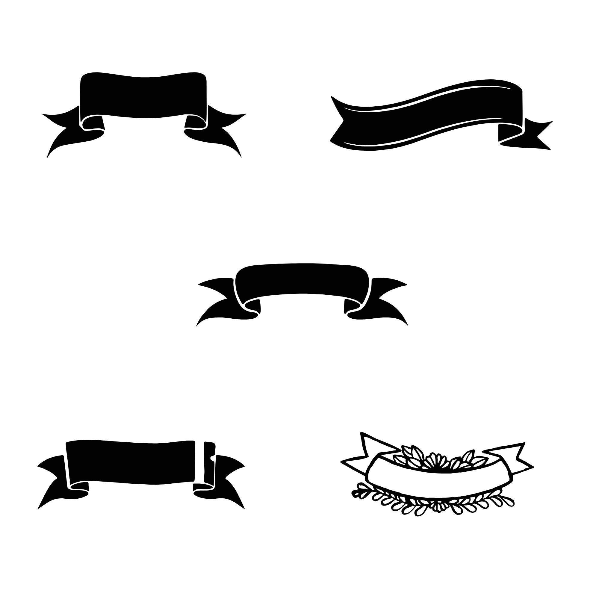 Banner Svg Bundle, Ribbon Banner Clipart for Cricut, Banner Silhouette ...