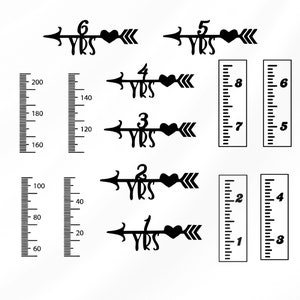 Growth Chart Bundle, Growth Ruler Clipart for Cricut, Growth Chart ...
