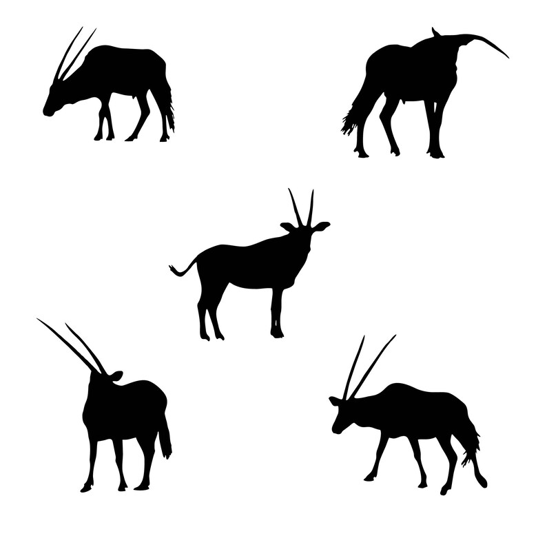 Oryx Svg Bundle, Oryx Clipart for Cricut, Animal Silhouette, Oryx ...