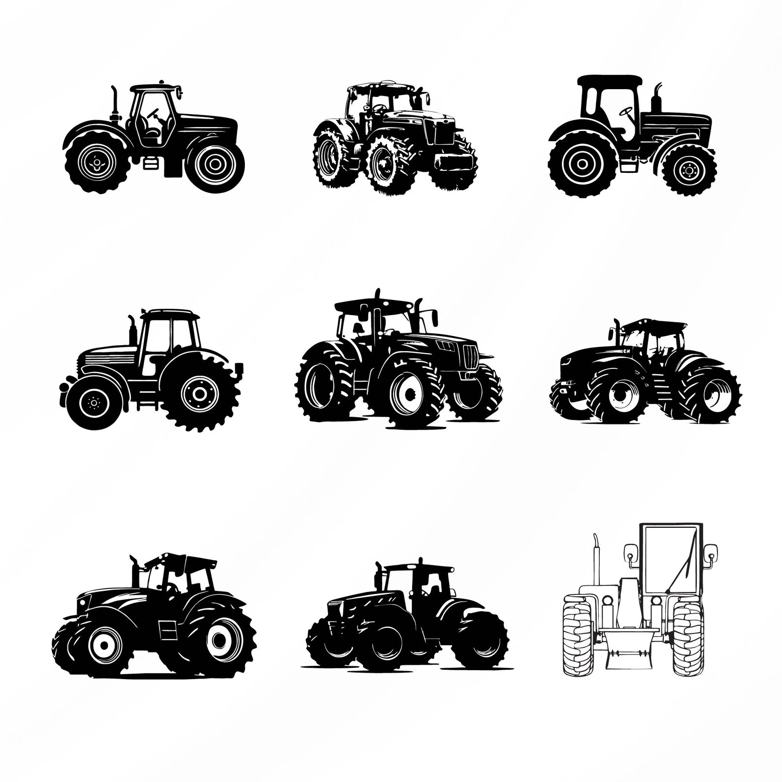 Tractor Svg Bundle, Tractor Clipart for Cricut, Farm Tractor Vector ...