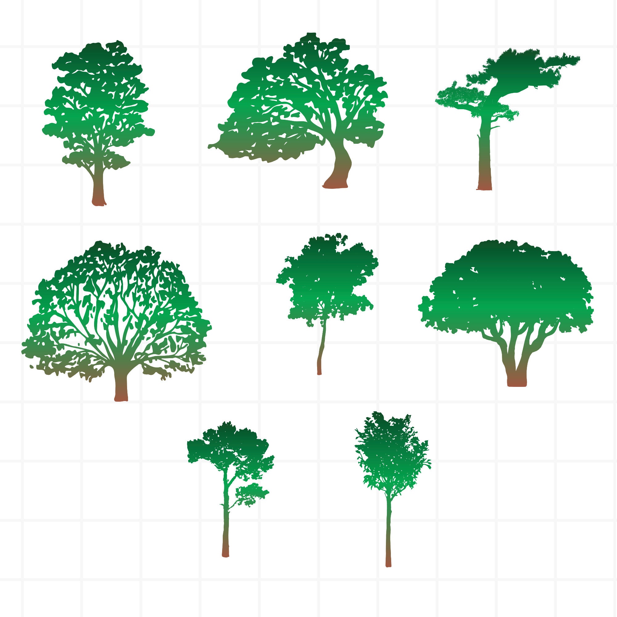 Tree Svg Bundle, Tree Clipart for Cricut, Tree Cut Files, Forest Tree ...