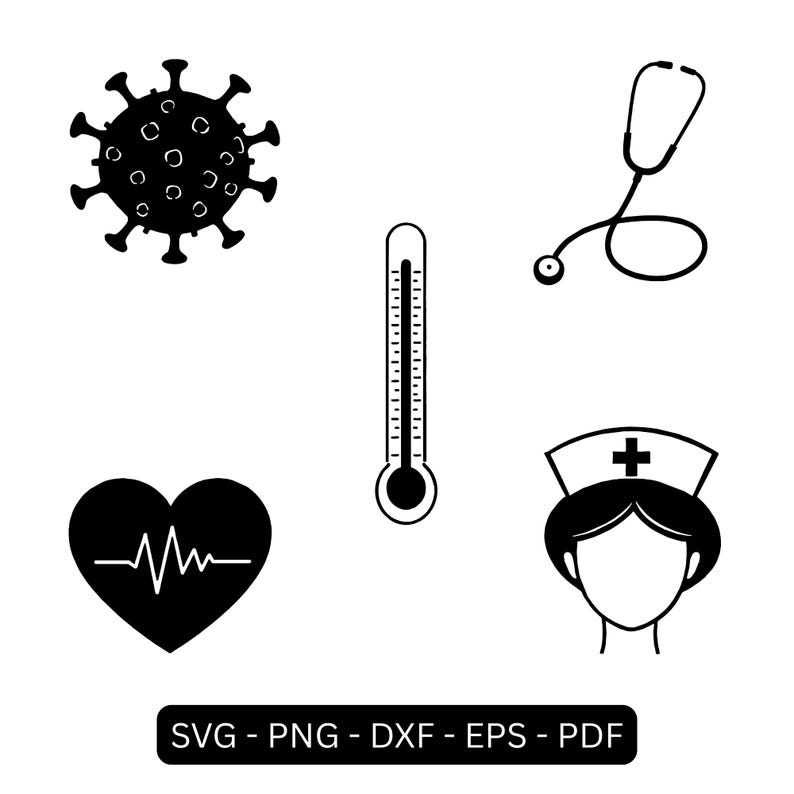 Medical Icons SVG Bundle, Icons Clipart, Doctor Nurse Hospital ...