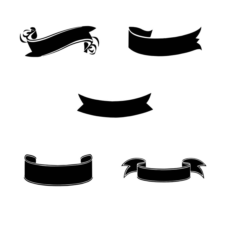 Banner Svg Bundle, Ribbon Banner Clipart for Cricut, Banner Silhouette ...