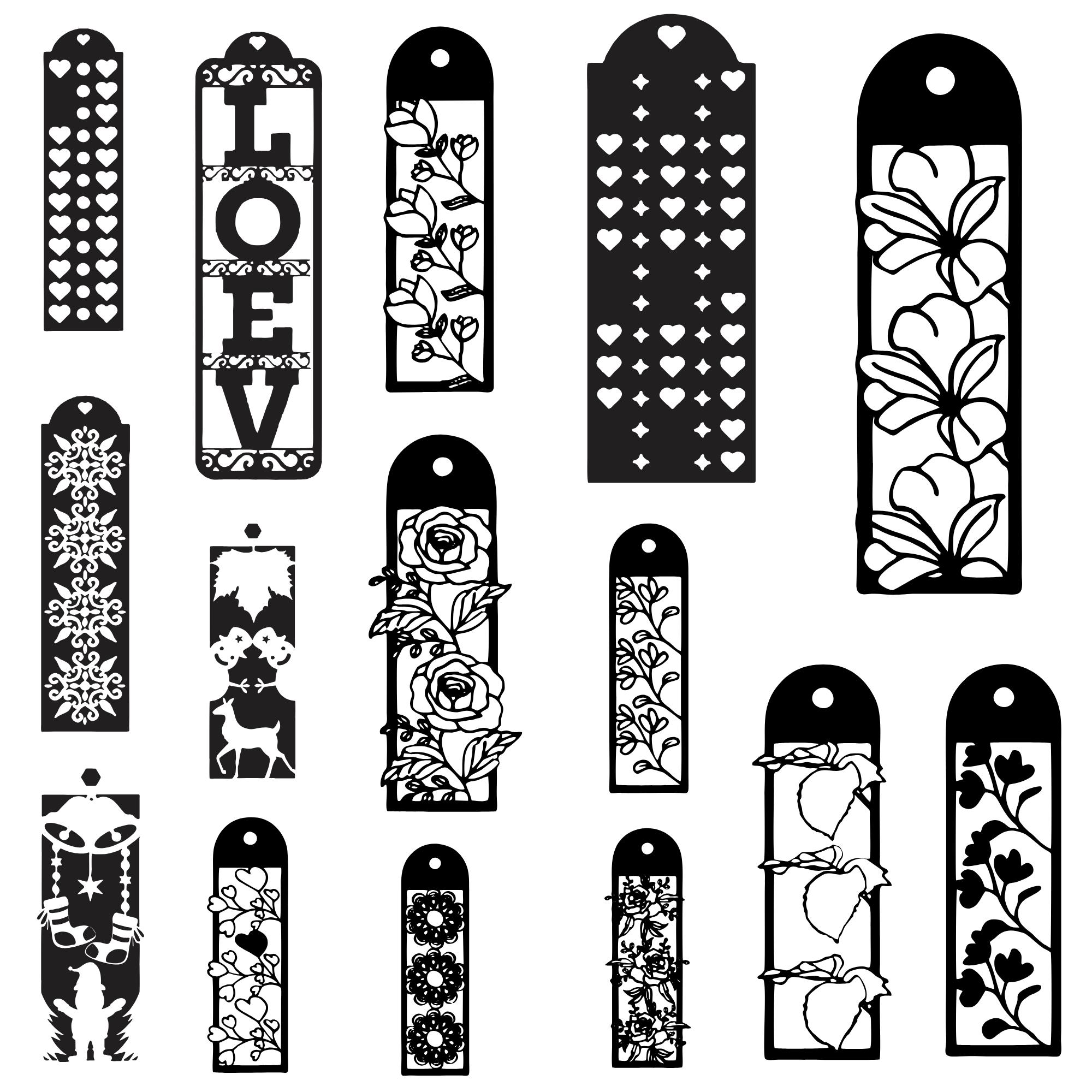 Bookmark Svg Bundle, Bookmark Clipart for Cricut, Bookmark Silhouette ...