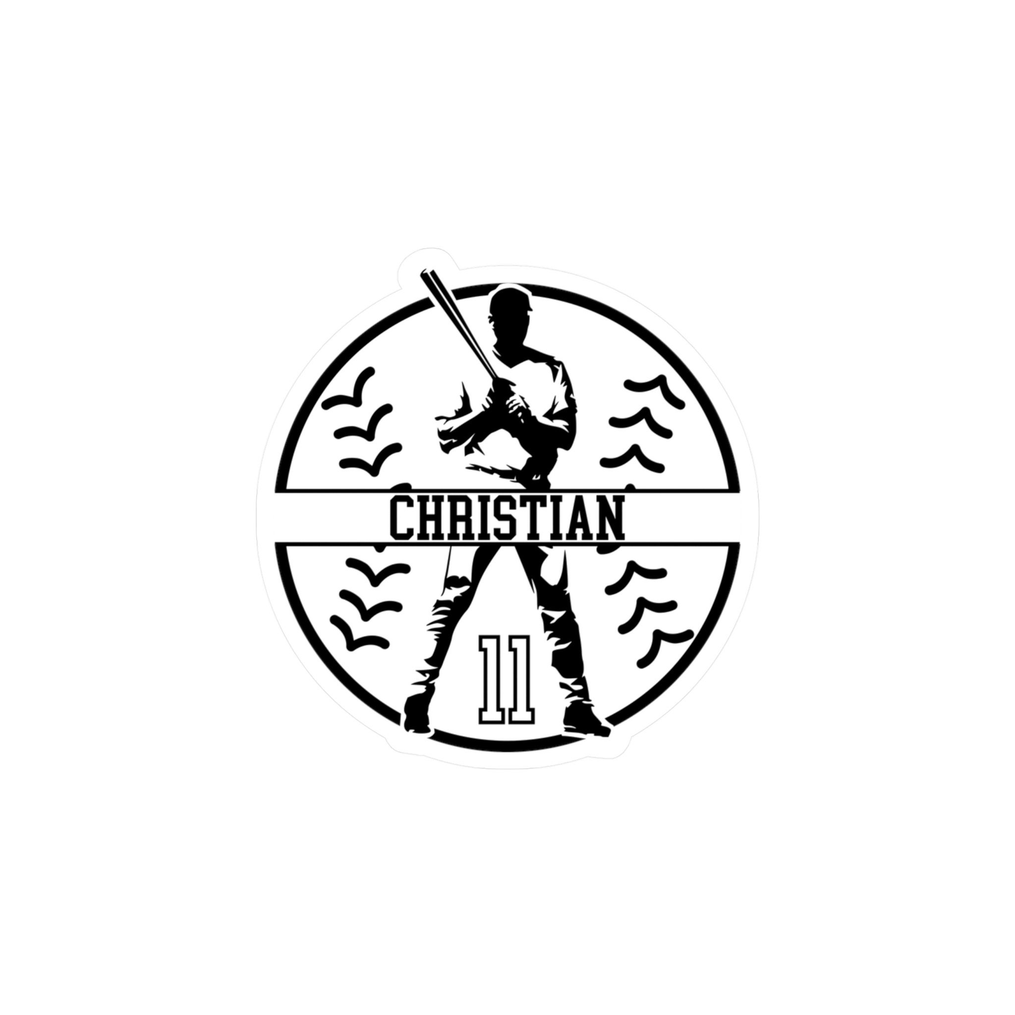 Personalized Sticker, Custom Baseball Player Name and Number Design ...