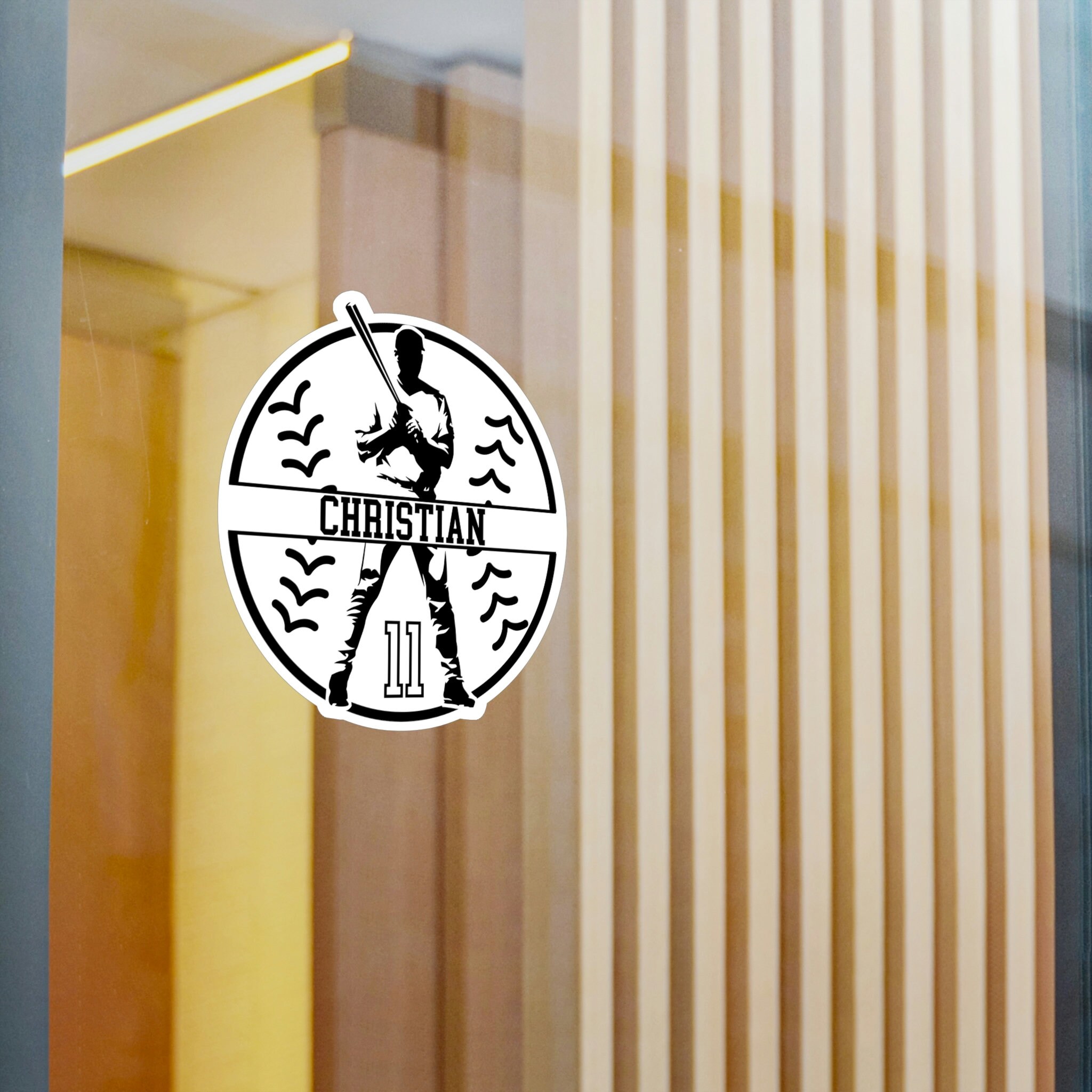 Personalized Sticker, Custom Baseball Player Name and Number Design ...