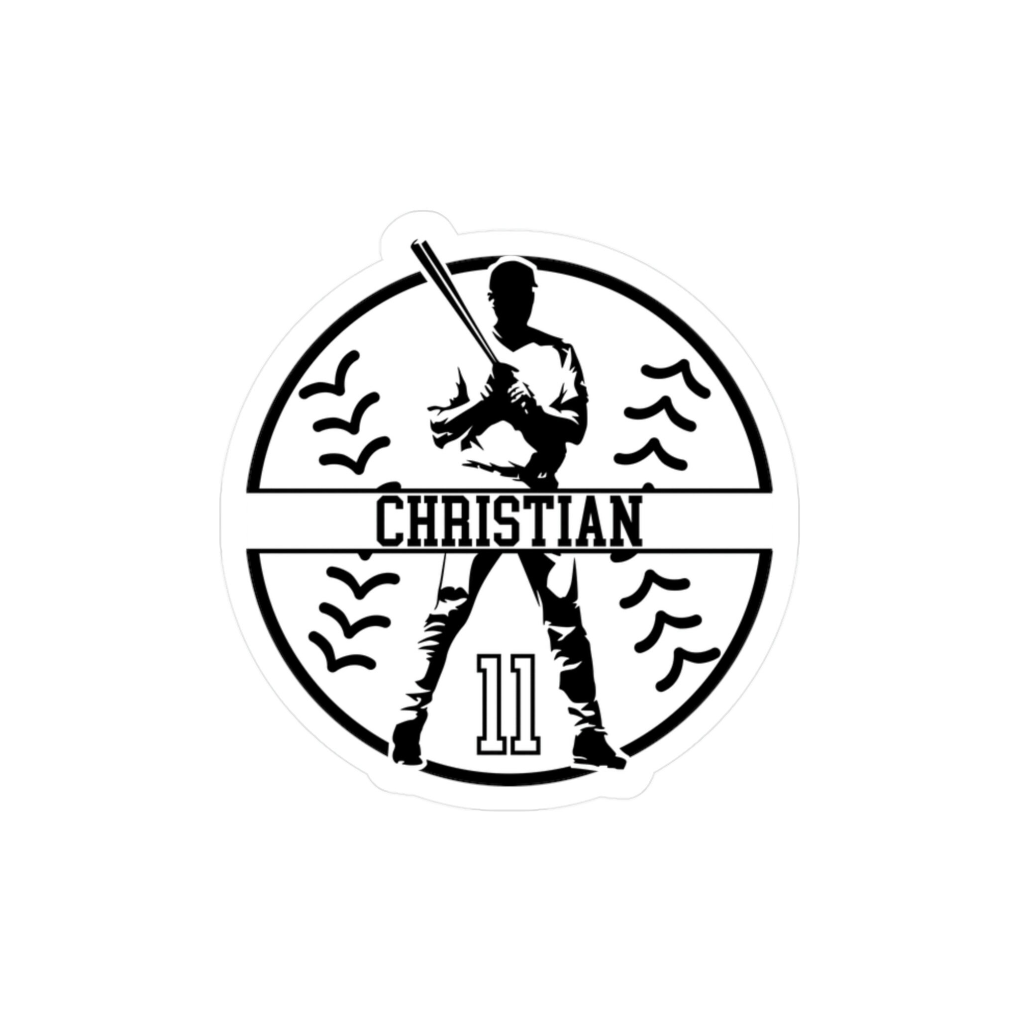 Personalized Sticker, Custom Baseball Player Name and Number Design ...