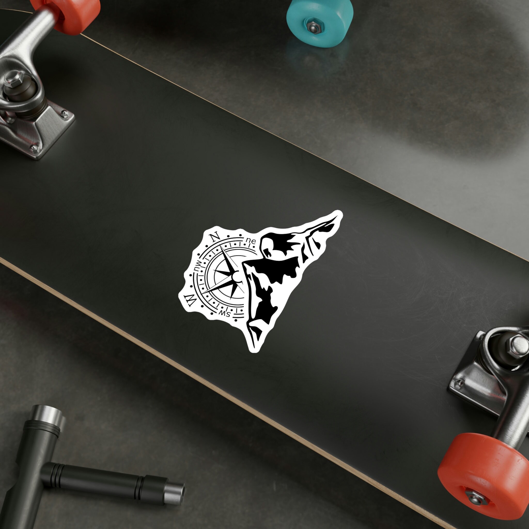 Nature, Mountains and Compass, Text and Logo, Sticker Decal - Etsy