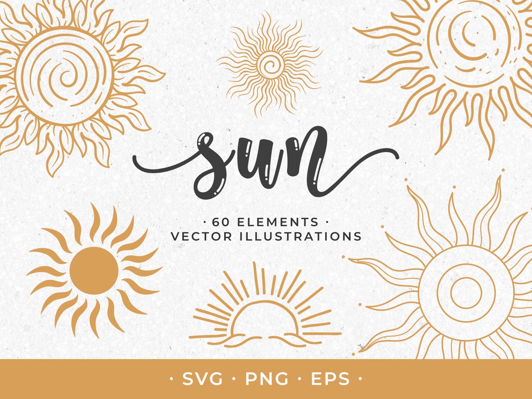 Sun Collection, Includes 60 Sun Designs in SVG, PNG and EPS Format - Etsy