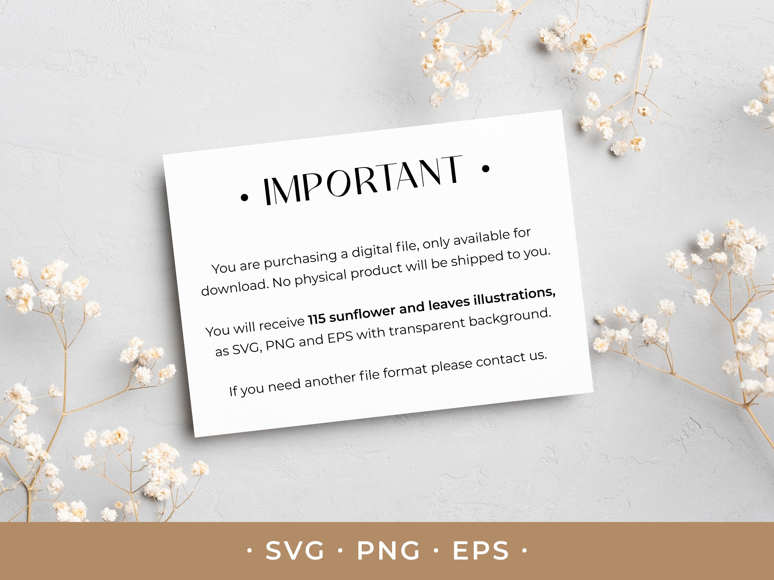 Sunflower Collection, 115 Elements, SVG, PNG & EPS Bundle, Cut Files ...