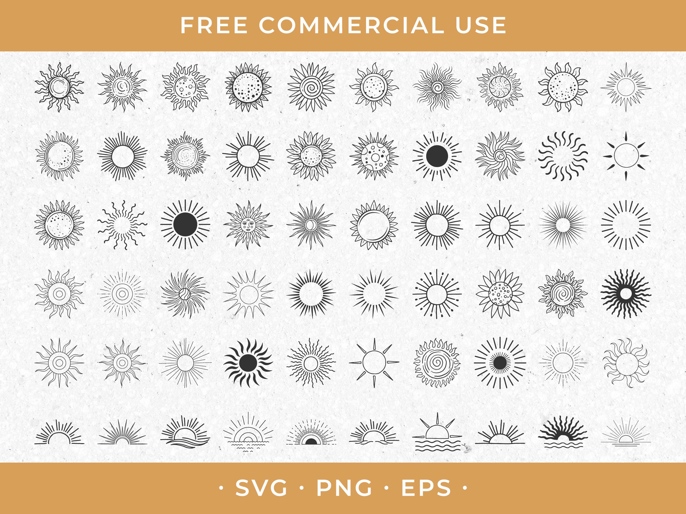 Sun Collection, Includes 60 Sun Designs in SVG, PNG and EPS Format - Etsy