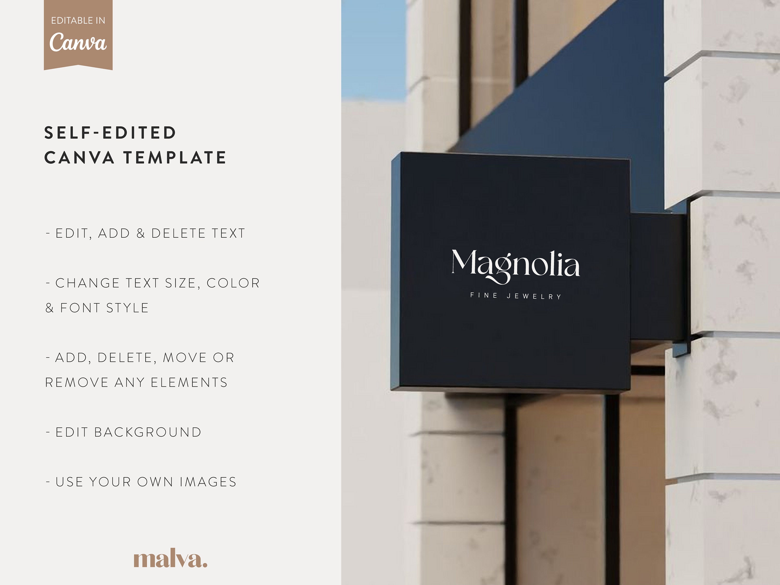 Customizable Canva Editable Minimalist Logo Design - Premade Modern ...