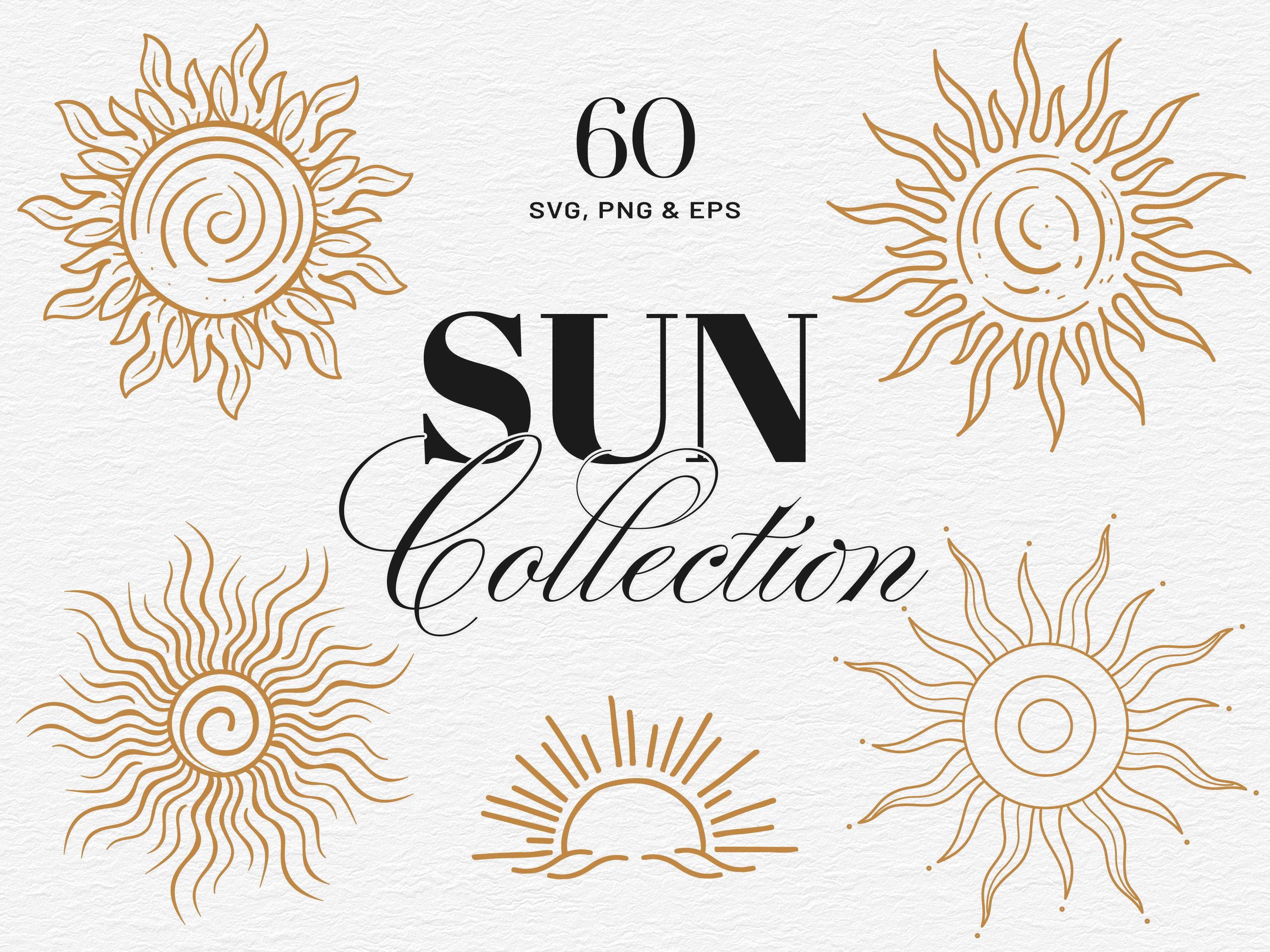 Sun Collection, Includes 60 Sun Designs in SVG, PNG and EPS Format - Etsy