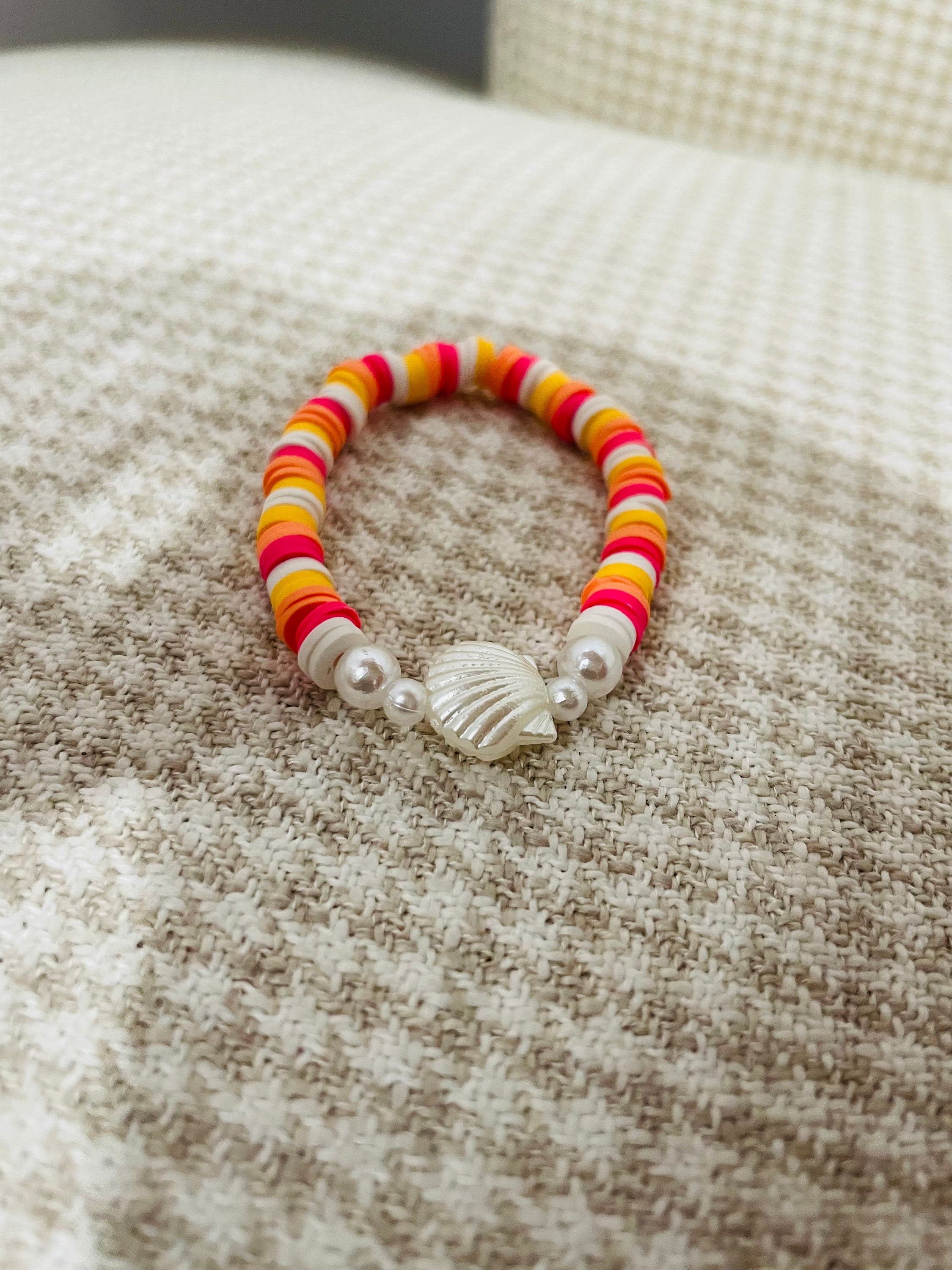 Preppy Sunset Inspired Clay Bead Bracelet - Etsy