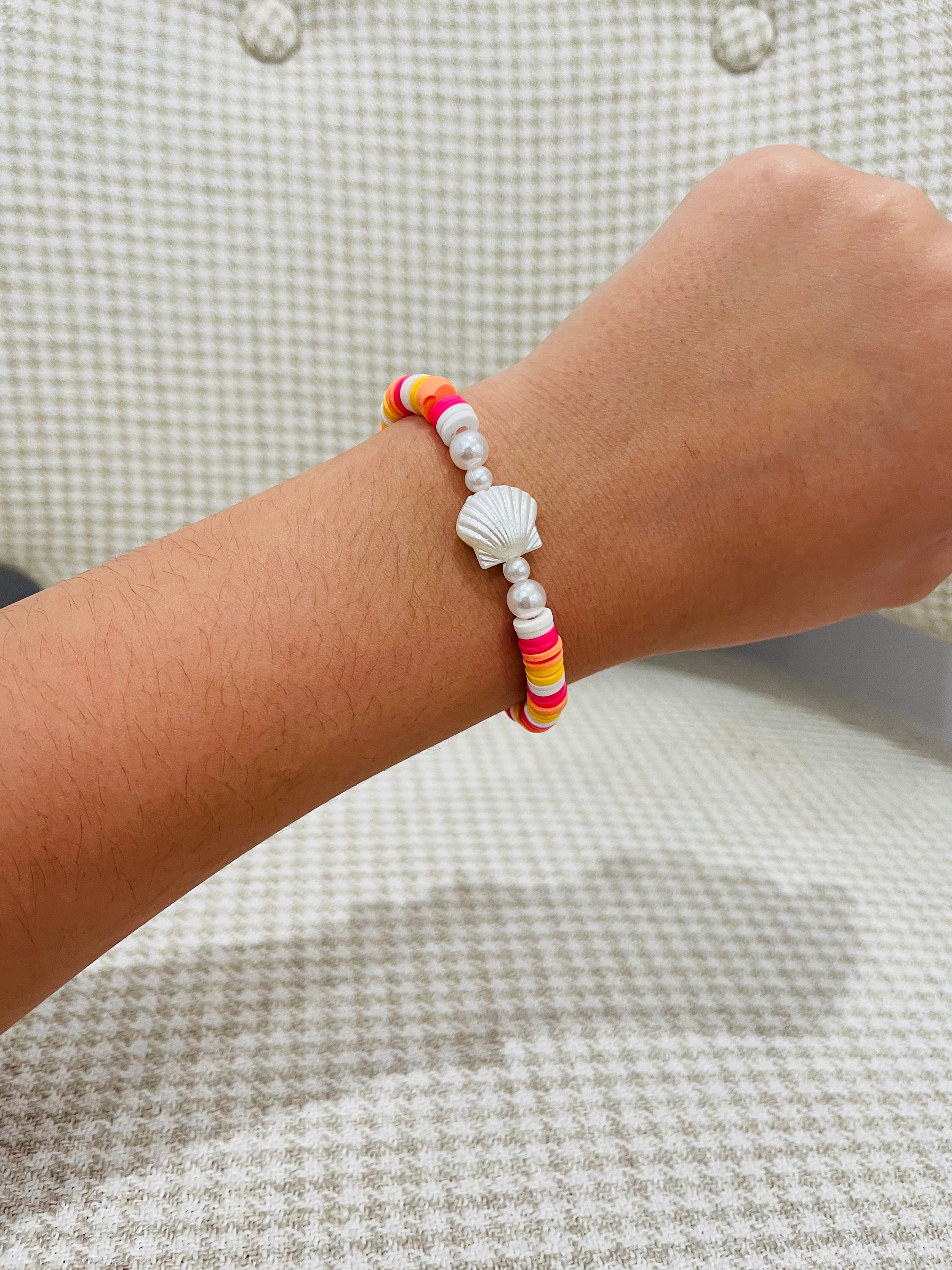 Preppy Sunset Inspired Clay Bead Bracelet - Etsy