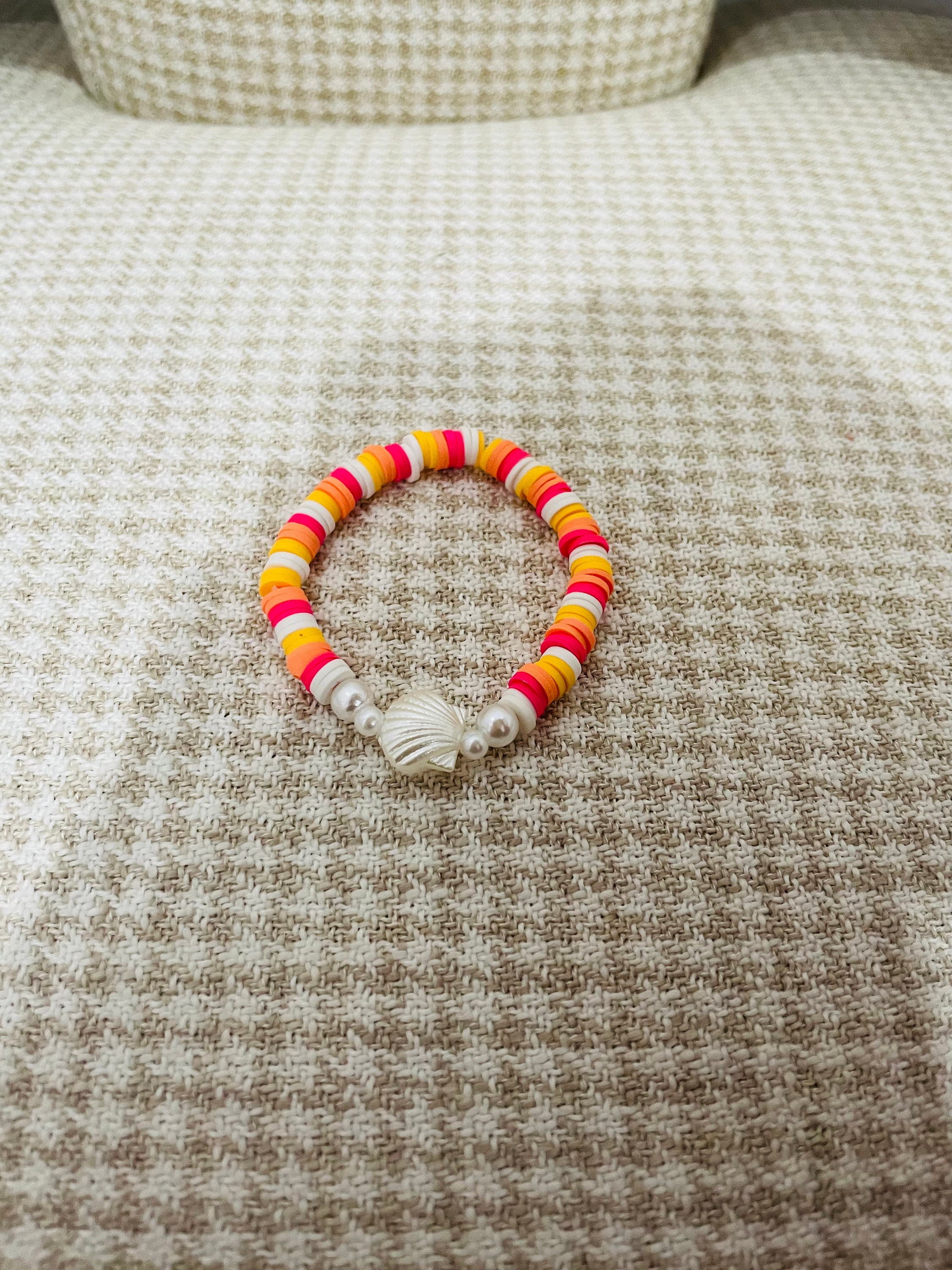 Preppy Sunset Inspired Clay Bead Bracelet - Etsy