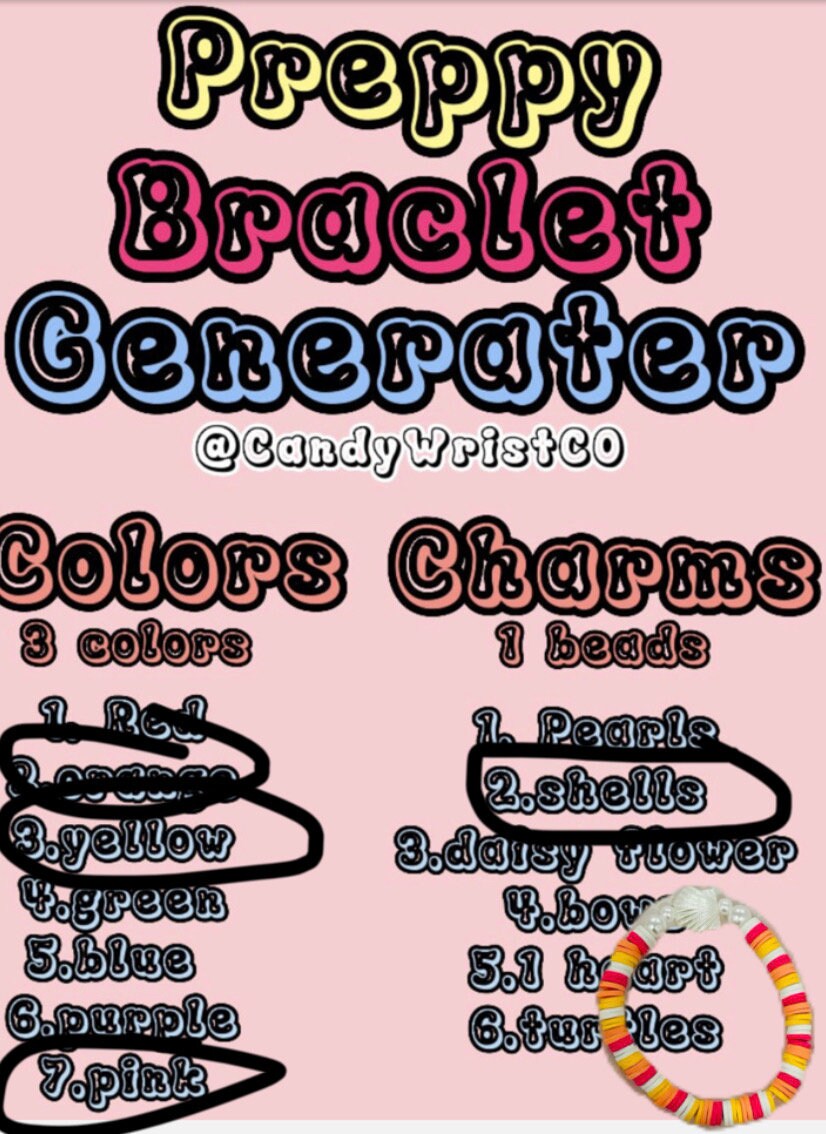 Preppy Bracelet Generator - Etsy