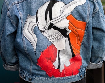 Painted Denim Jacket Hand Painted Best Gift Customized Jacket Anime Art ...
