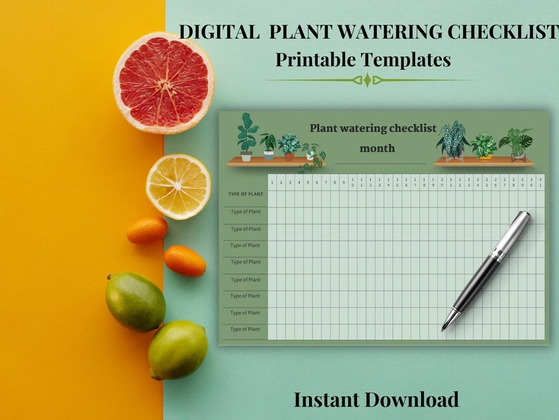 Plant Care Checklist Plant Watering Checklist Fertilizer - Etsy