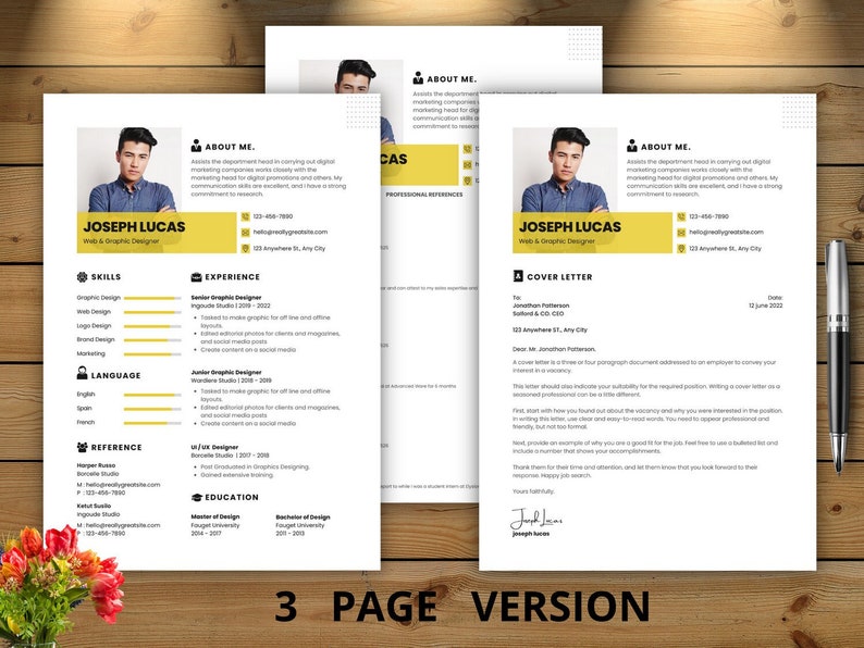 Resume Template | Cv Template | Professional Resume Template for Word ...