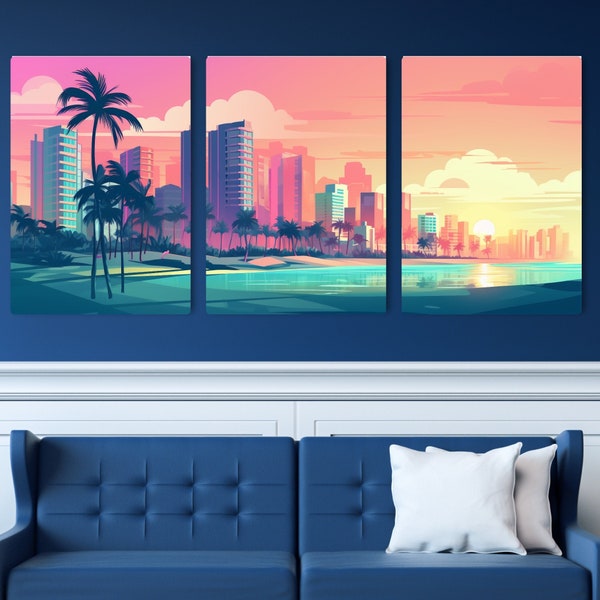 Retro Miami Decor - Etsy