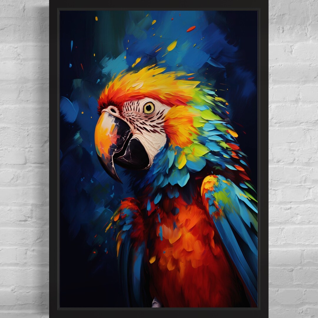 Vivid Parrot Print: Colorful Tropical Bird Wall Art - Etsy