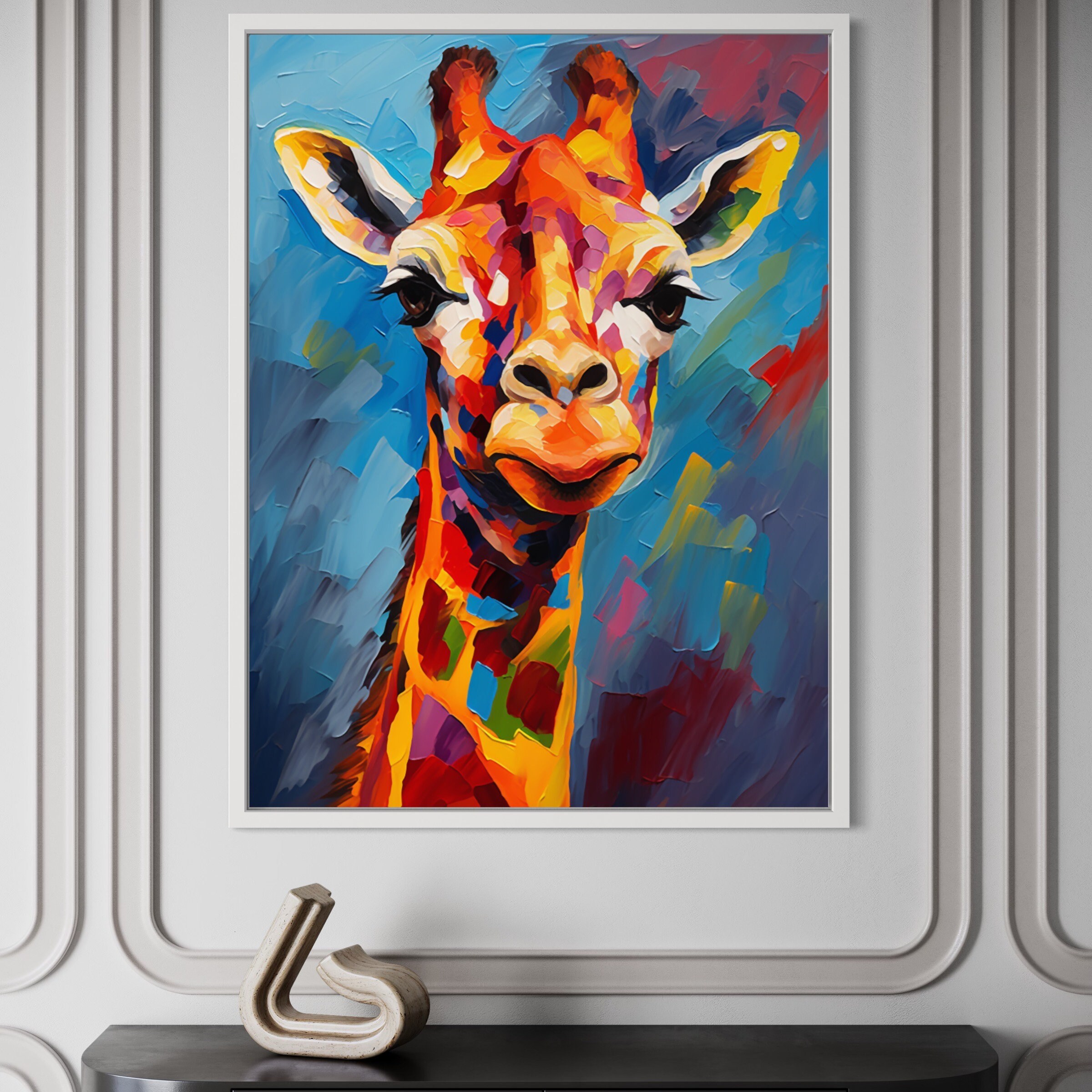Vivid Giraffe Giraffe Art Giraffe Canvas Art Abstract Art Animal Wall ...