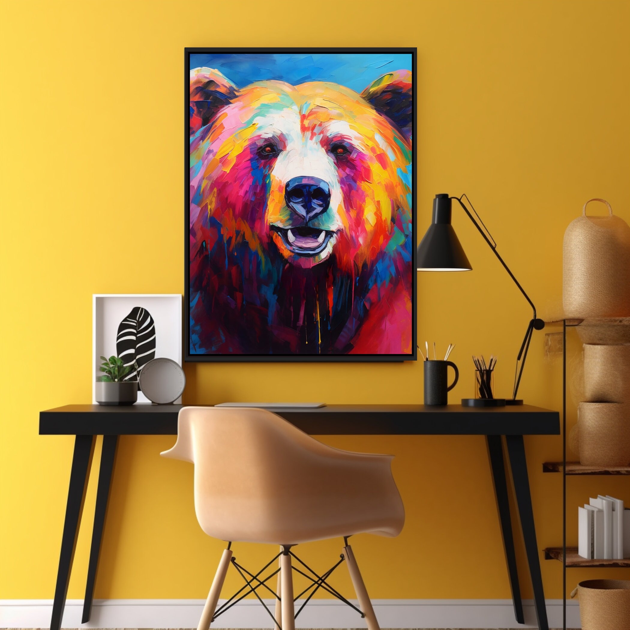 Vivid Bear | Animal Art | Contemporary Animal Art | Bear Painting ...